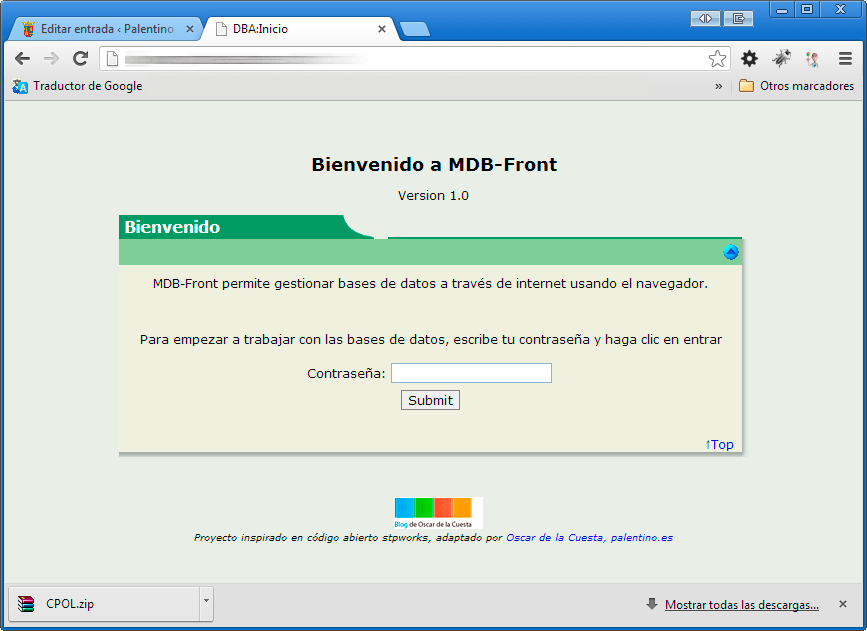 Palentino Blog - Bienvenido-MDB-front